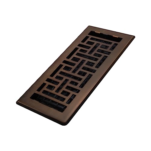 Decor Grates AJH410-RB Oriental Floor Register, 4x10 Inches, Rubbed Bronze Finish