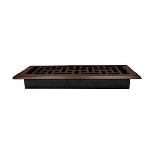 Decor Grates AJH410-RB Oriental Floor Register, 4x10 Inches, Rubbed Bronze Finish