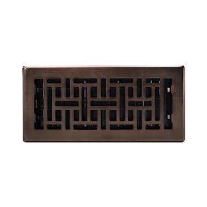 Decor Grates AJH410-RB Oriental Floor Register, 4x10 Inches, Rubbed Bronze Finish