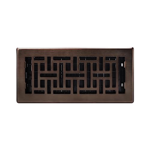 Decor Grates AJH410-RB Oriental Floor Register, 4x10 Inches, Rubbed Bronze Finish