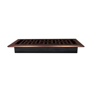 Decor Grates AJH410-RB Oriental Floor Register, 4x10 Inches, Rubbed Bronze Finish