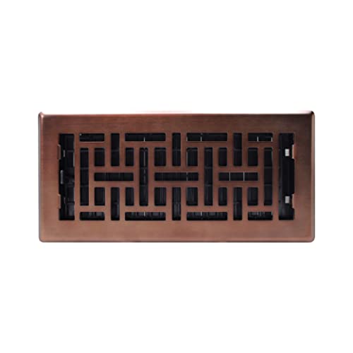 Decor Grates AJH410-RB Oriental Floor Register, 4x10 Inches, Rubbed Bronze Finish