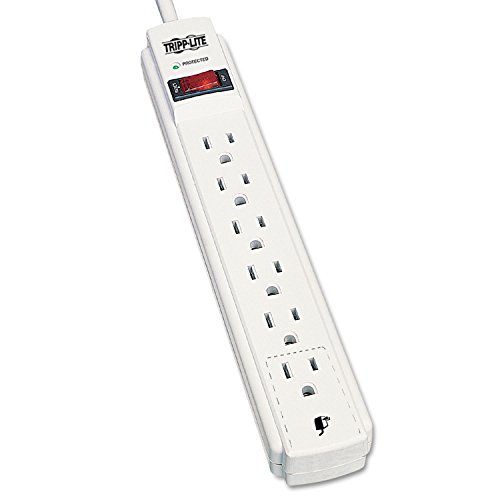 Tripp Lite Tlp604 Tlp604 Surge Suppressor, 6 Outlets, 4 Ft Cord, 790 Joules, Light Gray