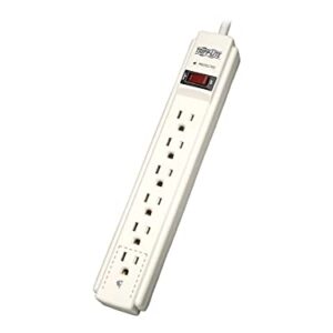 Tripp Lite Tlp604 Tlp604 Surge Suppressor, 6 Outlets, 4 Ft Cord, 790 Joules, Light Gray