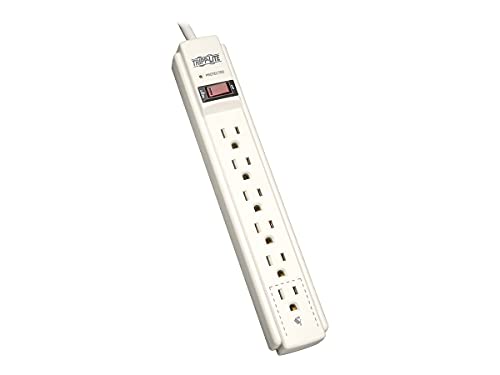 Tripp Lite Tlp604 Tlp604 Surge Suppressor, 6 Outlets, 4 Ft Cord, 790 Joules, Light Gray