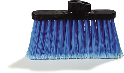 Carlisle FoodService Products 3685314 Duo-Sweep Light Industrial Broom Head, 4" Long Blue Synthetic Bristles, 13" W x 7" H Overall