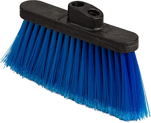 Carlisle FoodService Products 3685314 Duo-Sweep Light Industrial Broom Head, 4" Long Blue Synthetic Bristles, 13" W x 7" H Overall