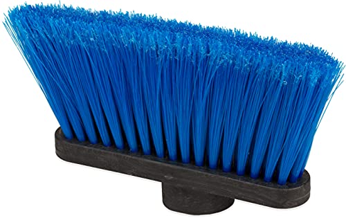 Carlisle FoodService Products 3685314 Duo-Sweep Light Industrial Broom Head, 4" Long Blue Synthetic Bristles, 13" W x 7" H Overall