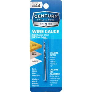 Century Drill & Tool 11444 Wire Gauge Drill Bit, No. 44