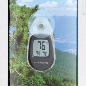 AcuRite 00318 Indoor Outdoor Suction Cup Digital Thermometer, Black