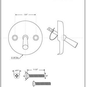 Westbrass 792Z-CP Trip Lever Overflow Faceplate, Polished Chrome