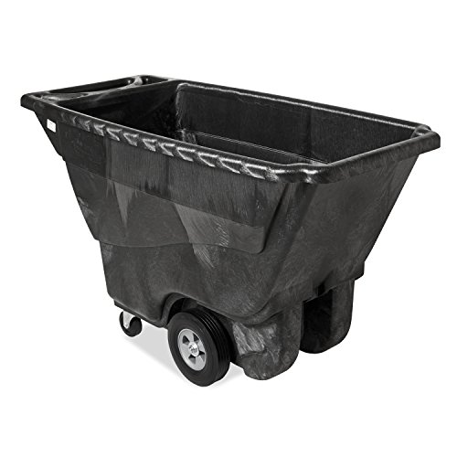 Rubbermaid Commercial Products Tilt Dump Truck, 450 lbs 1/2 Cubic Yard Heavy Load Capacity with Wheels, Trash Recycling Cart, Black