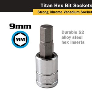 Titan 15609 3/8-Inch Drive x 9mm Hex Bit Socket