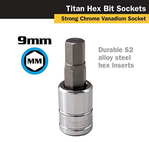 Titan 15609 3/8-Inch Drive x 9mm Hex Bit Socket