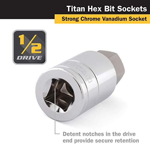 Titan 15612 1/2-Inch Drive x 12mm Hex Bit Socket