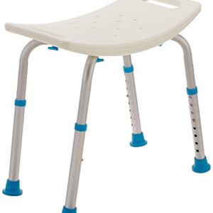 AquaSense Adjustable Non-Slip Bath & Shower Stool for Inside Shower, 20.08 x 12.2 x 14.17 Inch, White, (770-500)