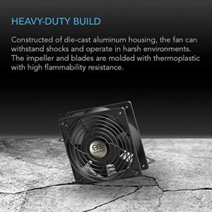 AC Infinity AXIAL 1238W, Muffin Fan, 120V AC 120mm x 38mm High Speed, UL-Certified for DIY Cooling Ventilation Exhaust Projects