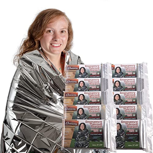 Grizzly Gear Emergency Mylar Blanket 4 Pack- 7' x 4' 1/3" Thermal Weatherproof Survival Gear- Durable Tearproof Prepper Supplies