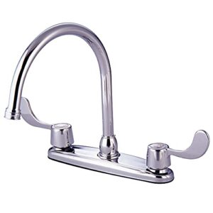 kingston brass kb781 vista kitchen faucet with blade handles without sprayer, 8-3/4-inch, polished chrome