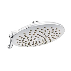 moen velocity chrome two-function rain shower 8-inch showerhead with immersion technology for a high-pressure rinse, round rainfall shower head, pressure boosting shower head, s6320