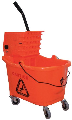 Mop Bucket and Wringer, 8-3/4 gal, Orange