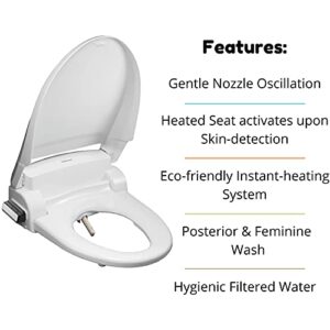 IntelliSeat - Smart Bidet Toilet Seat with Adjustable Water Pressure & Warm Water, Heated Seat & Dryer | Elongated Luxury Electric Bidet Toilet Seat