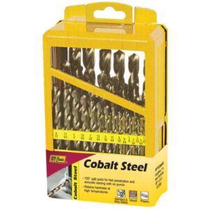 ivy classic 04194 29-piece cobalt steel drill bit set, 135-degree split point, sturdy metal case