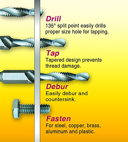 IVY Classic 06002 6-32NC Combo Drill/Tap Bit, M2 High-Speed Steel, 1/Card