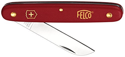 FELCO Grafting & Garden Pruning Knife (3.90 50) - Light Weight All-Purpose Knife with Straight Blade, red, 2.25-inches (V39050)