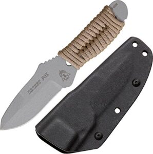 tops knives desert fox fixed blade knife w/kydex sheath