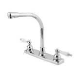 Pfirst Series Two Handle Centerset High Arch Kitchen Faucet with Side Spray Finish: Stainless Steel, Optional Accessory: Without Spray