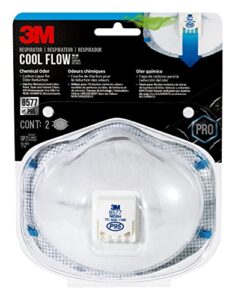 3m chemical odor cool flow valved respirator, 2-pack