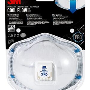 3M Chemical Odor Cool Flow Valved Respirator, 2-Pack