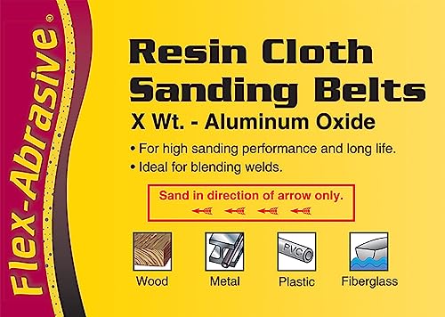 IVY Classic 43060 Flex-Abrasive 3-Inch x 21-Inch 36 Grit Extra Coarse Resin Cloth Aluminum Oxide Sanding Belt, 10-Pack