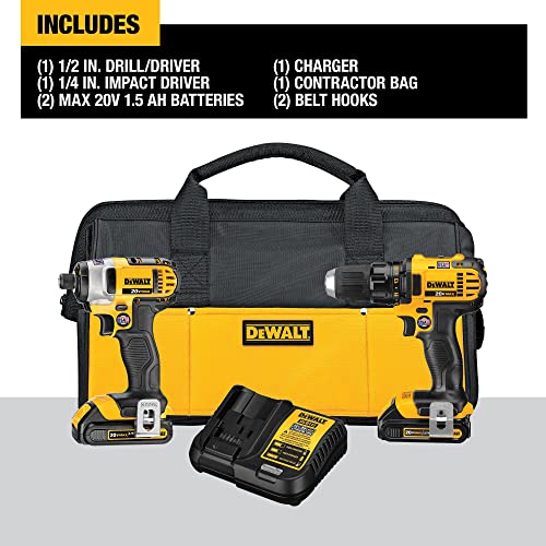 DEWALT 20V MAX Impact Driver and Drill Combo Kit (DCK280C2)