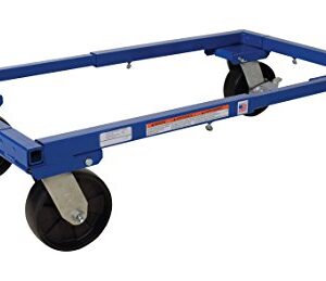 Vestil ATD-1622-6 Steel Adjustable Tote Dolly with 6" Casters, 3000 lbs Capacity, Maximum Usable 34" Length x 24" Width