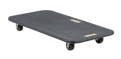 Vestil FWD-1836-3R Fiberwood Dolly with 3" Rubber Casters, 700 lbs Capacity, 35-9/16" Length x 17-13/16" Width x 4-11/16" Height Deck , Black