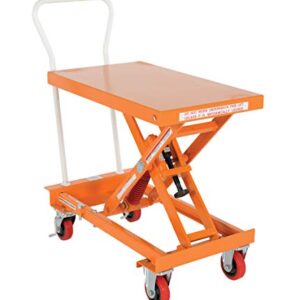 Vestil SCSC-400-2032 Steel Self-Elevating Lift Cart, 400 lbs Capacity, 40" Length, 20" Width, 30-1/2" Height