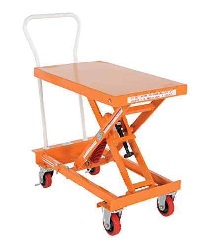 Vestil SCSC-400-2032 Steel Self-Elevating Lift Cart, 400 lbs Capacity, 40" Length, 20" Width, 30-1/2" Height