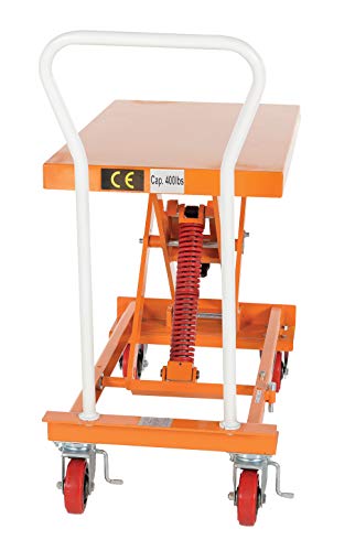 Vestil SCSC-400-2032 Steel Self-Elevating Lift Cart, 400 lbs Capacity, 40" Length, 20" Width, 30-1/2" Height