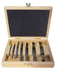 fisch - 013c00007k01 fsf-320814 high speed steel double flute brad point drills bit, 7-piece set