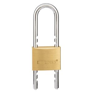 brinks - 50mm commercial solid brass keyed padlock with adjustable shackle - solid brass body with boron steel shackle