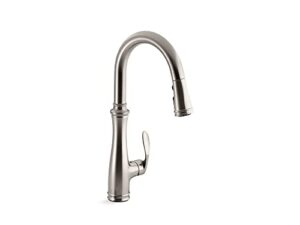 kohler bellera pull down kitchen faucet, kitchen sink faucet with pull down sprayer, 3-spray faucet, vibrant stainless, k-560-vs