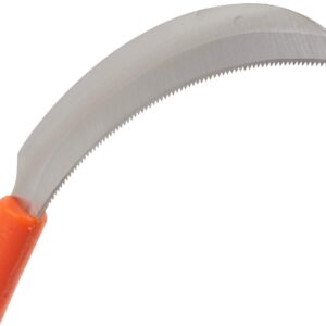 Zenport K208P Harvest Sickle with Plastic Handle, Light Serration, 6.5-Inch Stainless Steel Blade , Orange