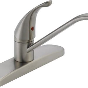 Peerless Core Single-Handle Kitchen Faucet, Brushed Nickel Kitchen Sink Faucet, Single Hole Kitchen Faucet, Stainless P110LF-SS