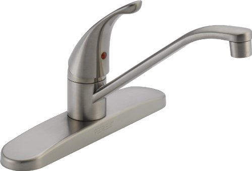 Peerless Core Single-Handle Kitchen Faucet, Brushed Nickel Kitchen Sink Faucet, Single Hole Kitchen Faucet, Stainless P110LF-SS