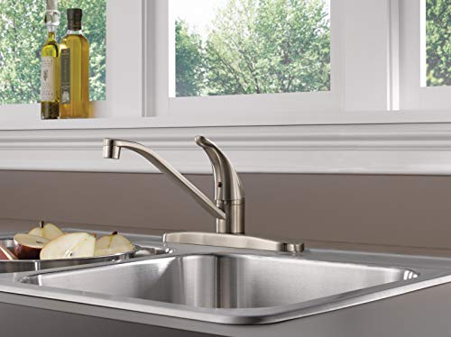 Peerless Core Single-Handle Kitchen Faucet, Brushed Nickel Kitchen Sink Faucet, Single Hole Kitchen Faucet, Stainless P110LF-SS