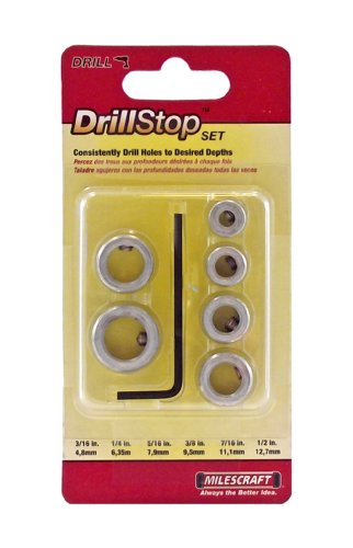 Milescraft 5342 6pc. Drill Stop Set - Includes 3/16, 1/4, 5/16, 3/8, 7/16, and 1/2-Inch