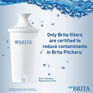 Brita Medium 8 Cup Water Filter Pitcher with 1 Standard Filter, BPA Free – Marina, Black