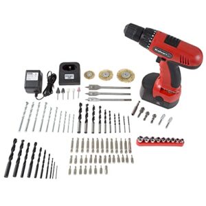 Stalwart - 75-CD91 Cordless Drill Set- 89 Piece Kit, 18-Volt Power Tool with Bits, Sockets, Drivers, Battery Charger with AC Adapter, and Carrying Case by Red